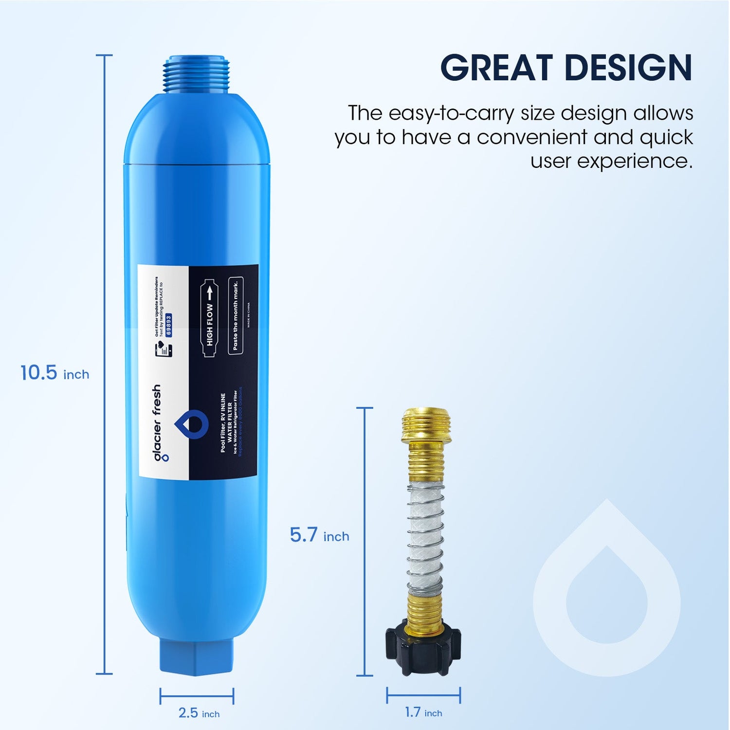 Inline Hose Water Filter | Water Filter for Rv Hose | Glacier