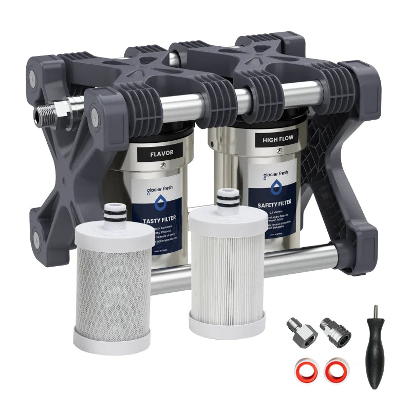 2-Stage Garden/RV Water Filter System | GlacierFresh for Campers & Boats