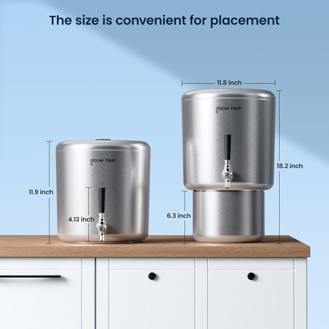 2.25G Stainless Steel Water Filter System | GlacierFresh Countertop