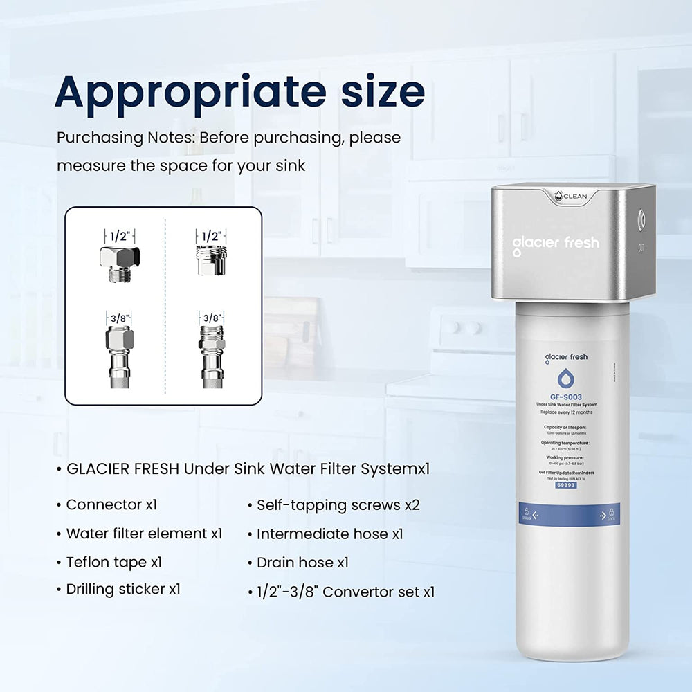 Glacier Fresh Under Sink Water Filter - Clean & Efficient Filtration