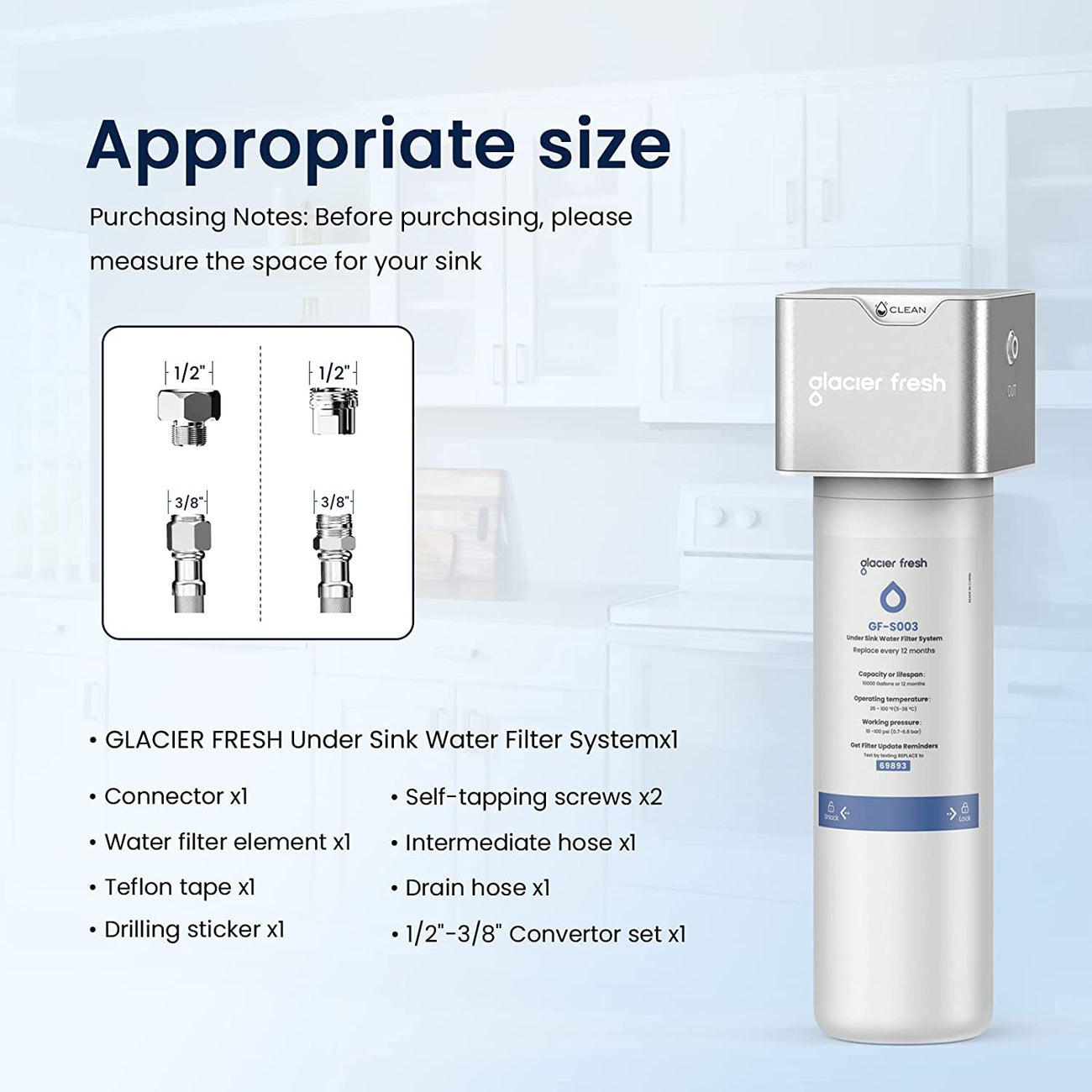 Glacier Fresh Under Sink Water Filter - Clean & Efficient Filtration