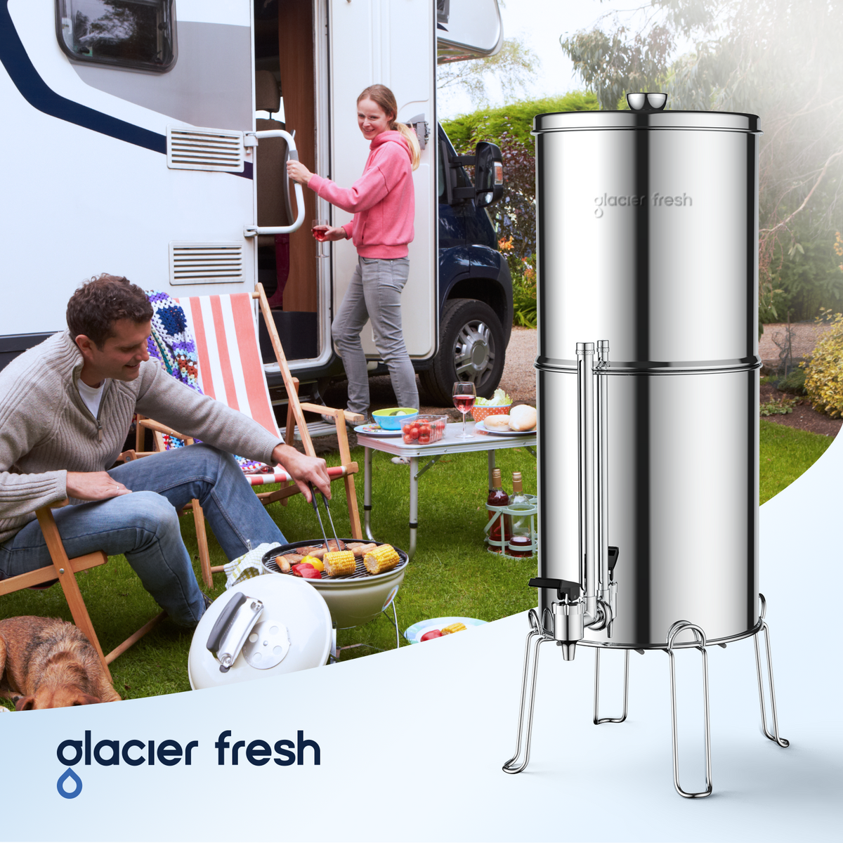 Glacier Fresh Water Filter: Stainless-Steel, 6 Filters, Metal Spigot